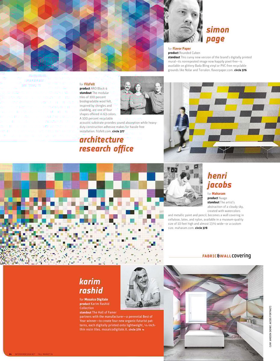 Interior Design Fall Market Tabloid, Oct 2016 - FilzFelt